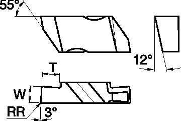 Top Notch™ NF3188R Groove and Turn Insert 4109650 - Kennametal