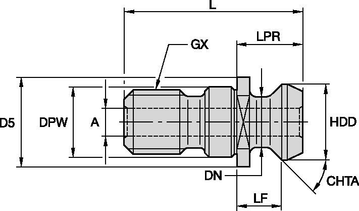 Knob ANSI style with pilot - metric