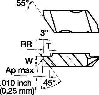 Top Notch™ NP2002RK Groove and Turn Insert 4109879 - Kennametal