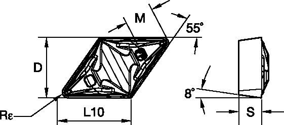 Top Notch™ DCGR150408FP Profiling Insert 5324456 - Kennametal