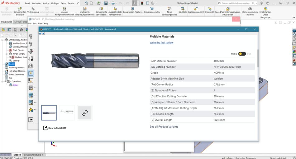 SolidCAM - Kennametal Cutting Tool Database Now Available!